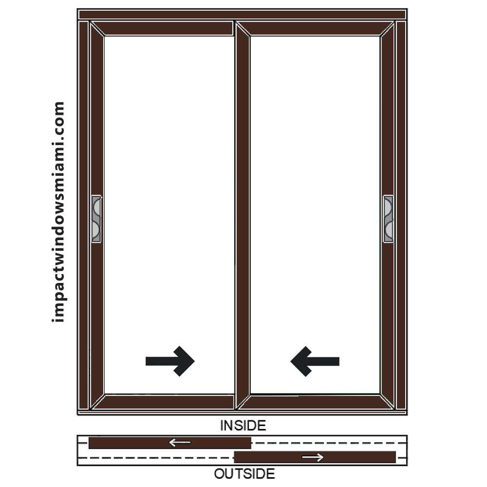 Eurocraft EC-120 Sliding Glass Impact Door (XX) – ImpactWindowsMiami.com